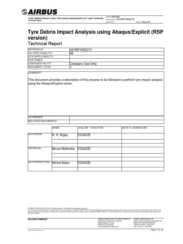Tyre Debris Impact Analysis Using Abaqus Pdf Tire Youngs Modulus