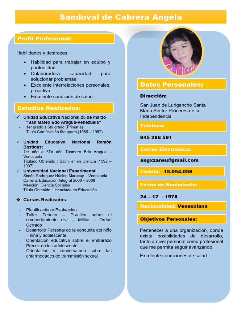 CV Venezuela | PDF | Venezuela