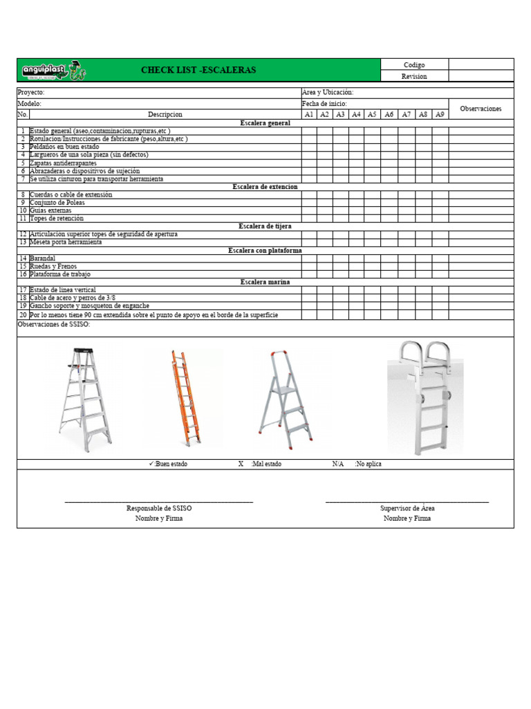Check List Escaleras | PDF | Bienes manufacturados