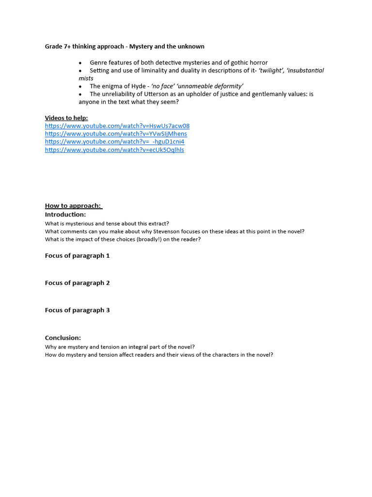 Mystery Tension Added Revision | PDF | Strange Case Of Dr Jekyll And Mr ...