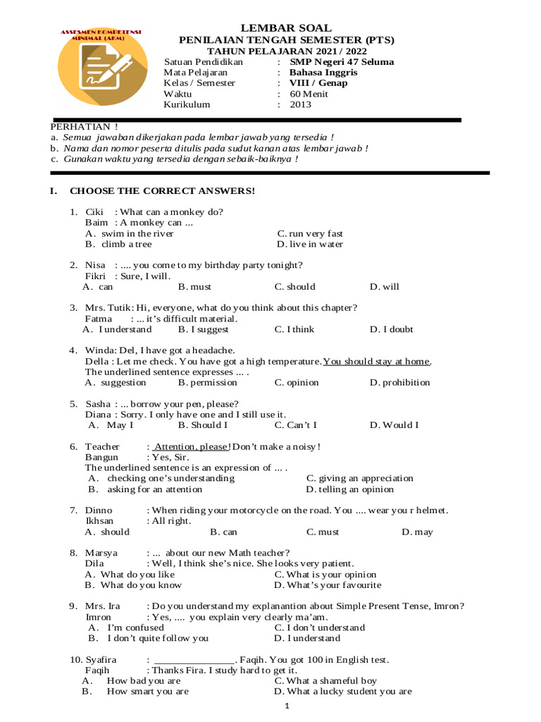 PAS 8 MTs Walisongo 2020-2021 | PDF