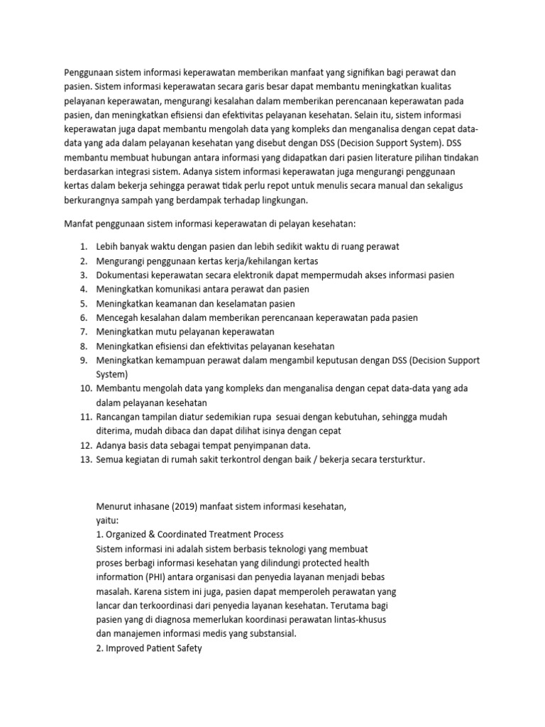Manfatan Simkep Di Pelayanan Kesehatan | PDF