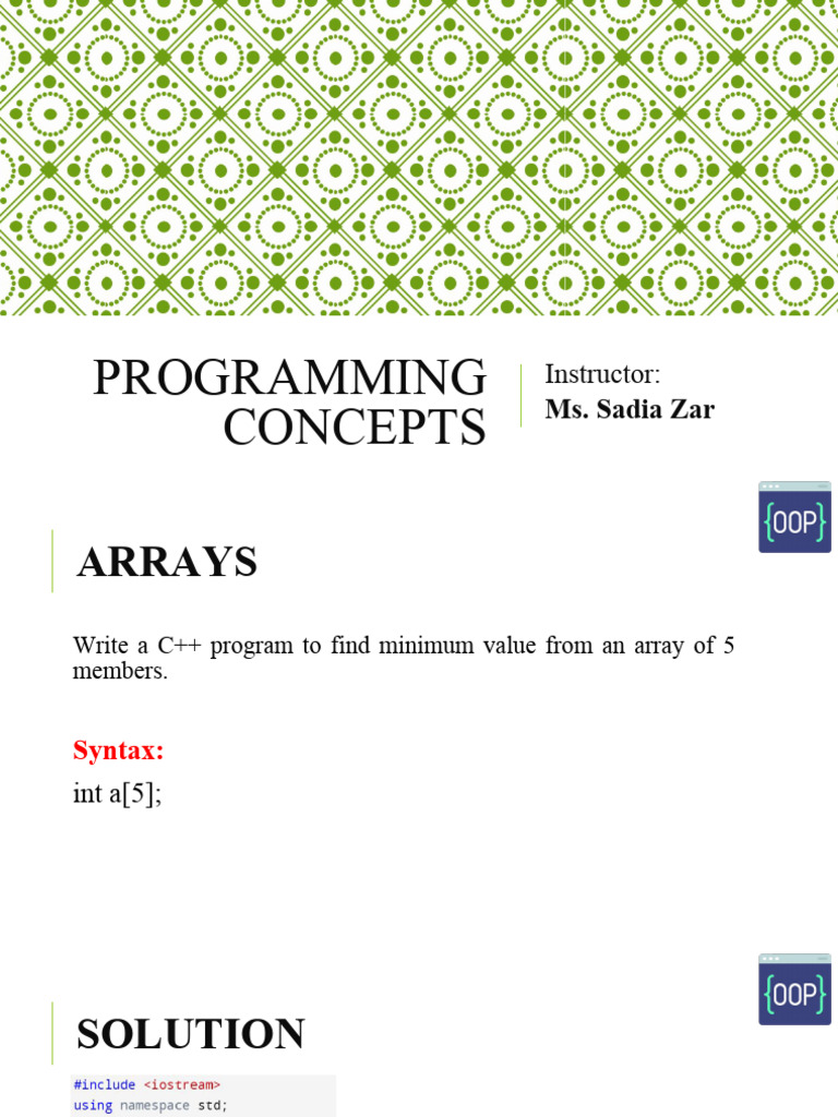 Oop Lec No 01 B Pdf Pointer Computer Programming Integer