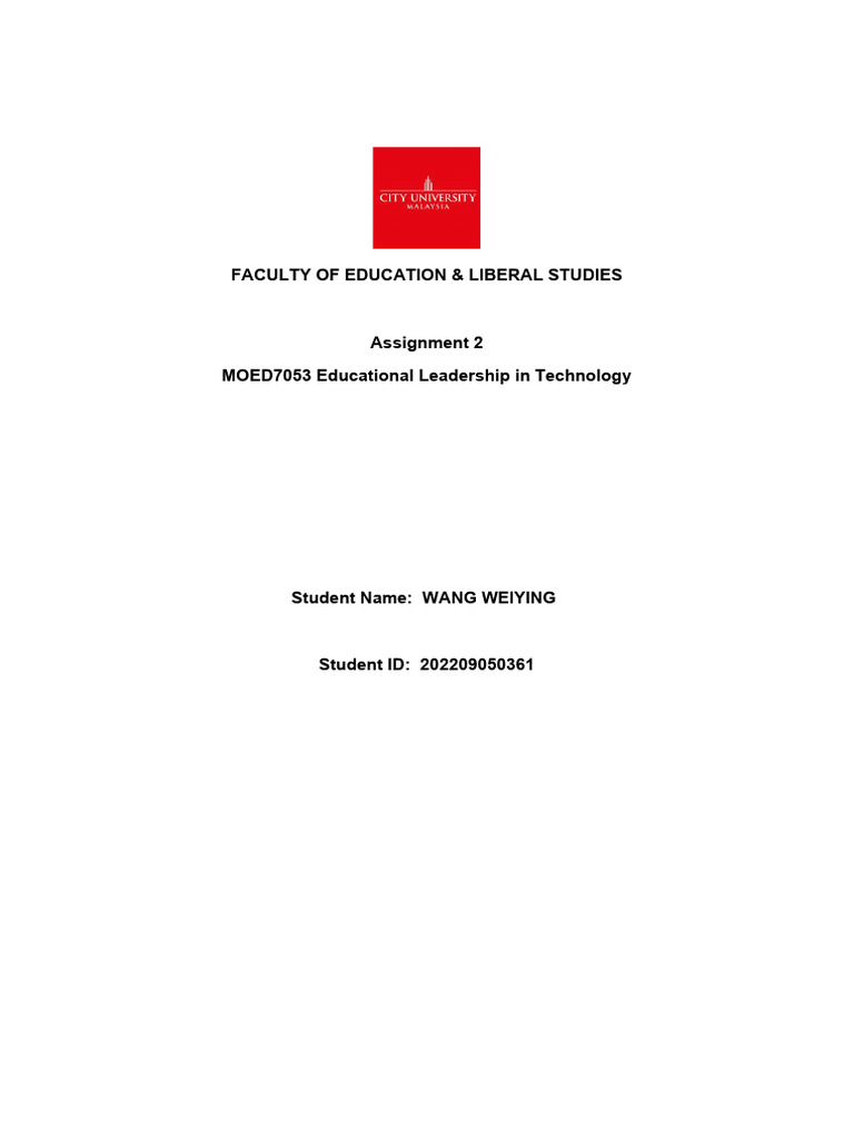 Wang Weiyin - Moed7053 Assignment 2 | PDF | Mentorship | Teachers