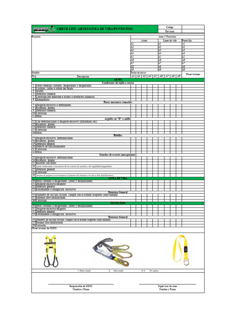 Check List Arnes | PDF