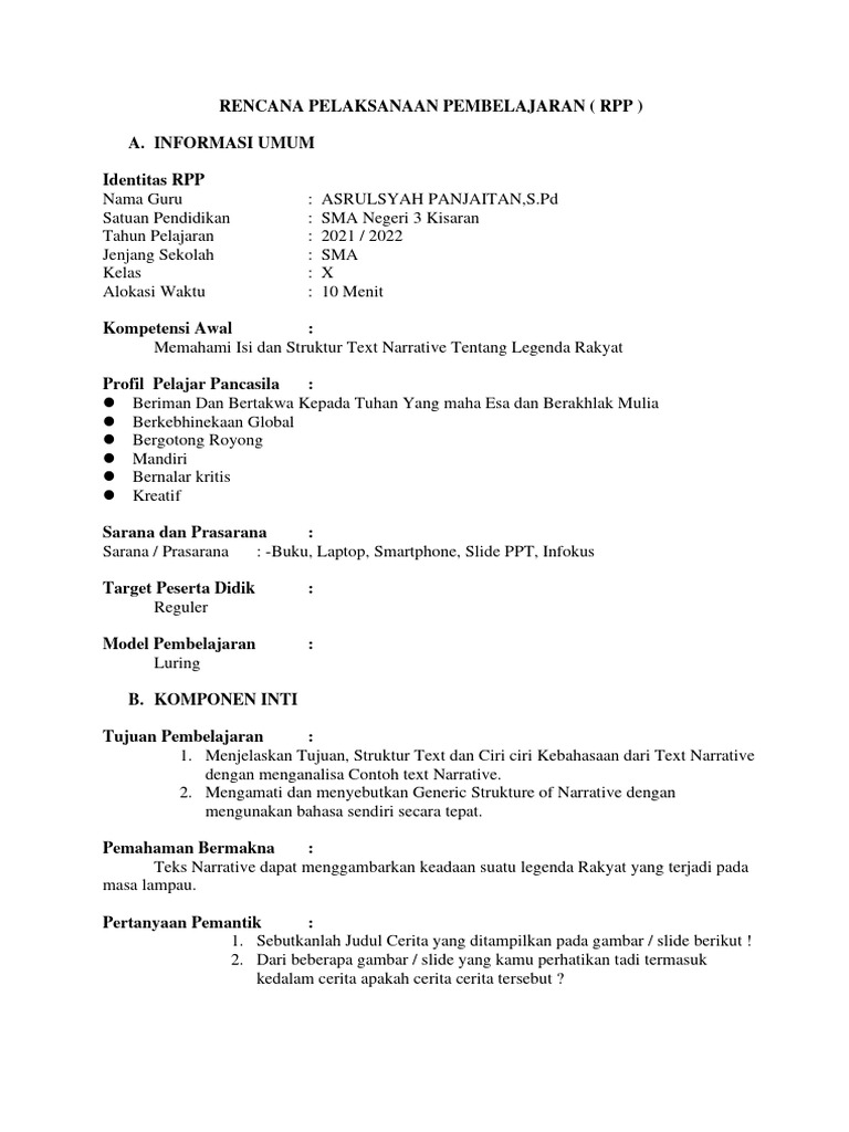 RPP Asesment Formatif | PDF