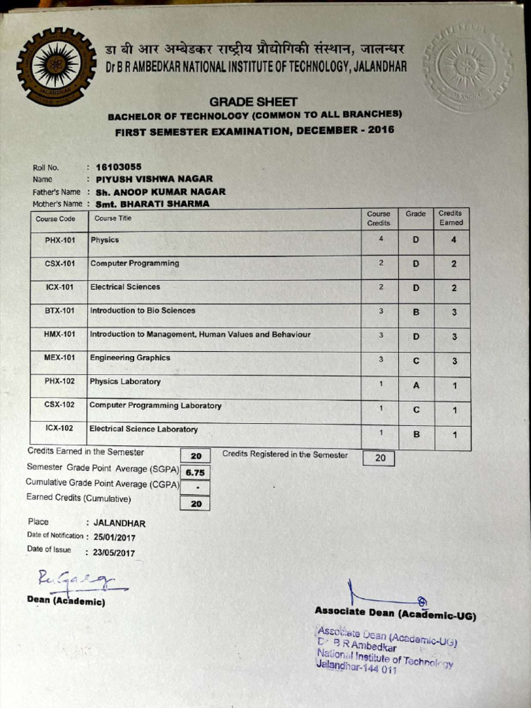 BTech-marksheets Compressed | PDF
