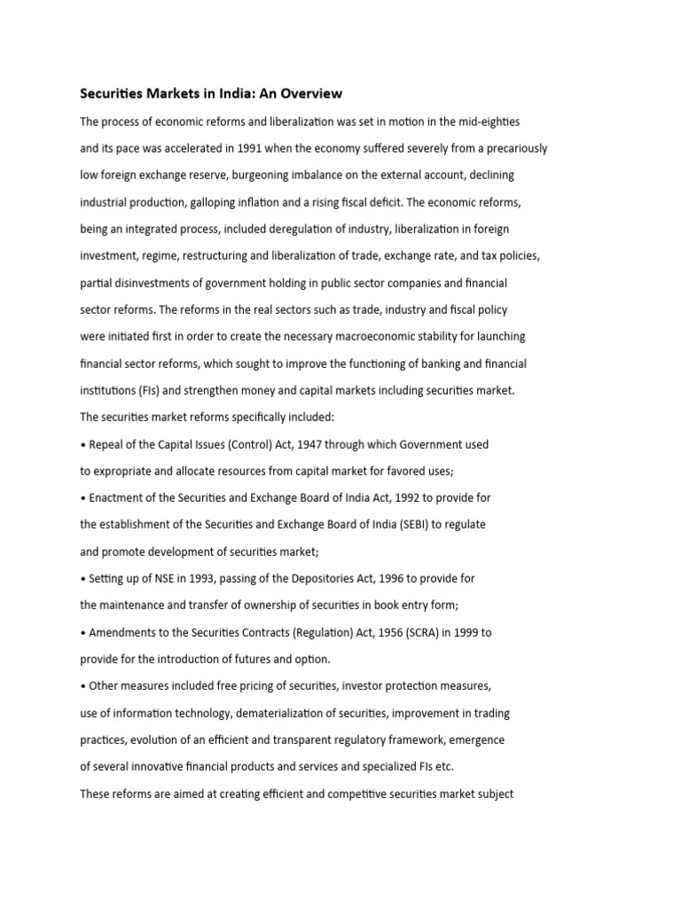 Fso Unit-1 | PDF | Financial Markets | Securities (Finance)