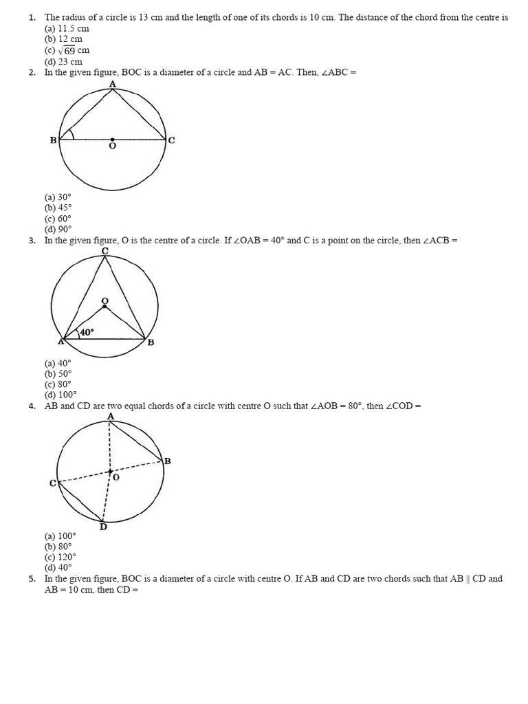 Class 9 Circle and Probability | PDF | Circle | Mathematics