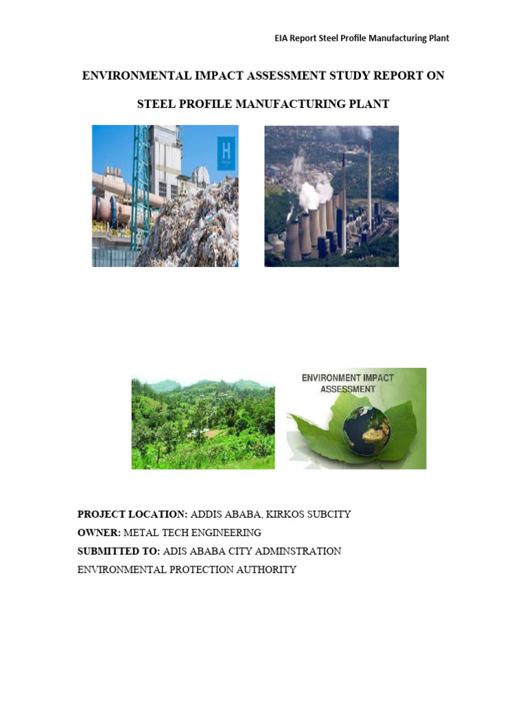 EIA for Steel Manufacturing in Addis Ababa | PDF | Environmental Impact ...