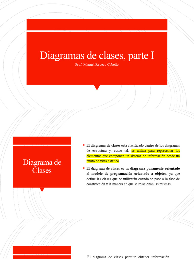 Diagramas de Clases, Parte I | PDF | Objeto (informática) | Clase (Programación informática)