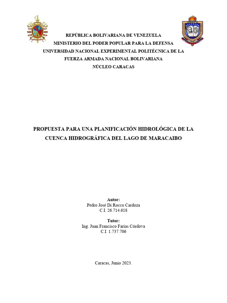 TESIS CUENCAS HIDROGRAFICAS PEDRO DI ROCCO | PDF | Planificación | Agua