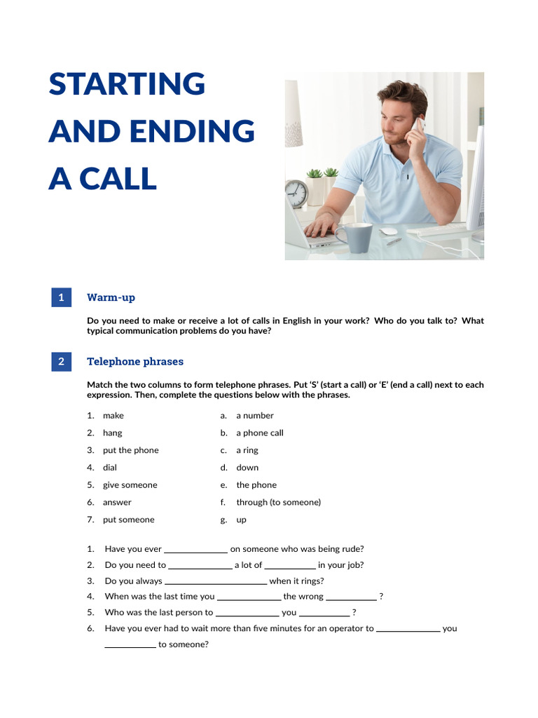 Starting and Ending A Call British English Student | Download Free PDF ...