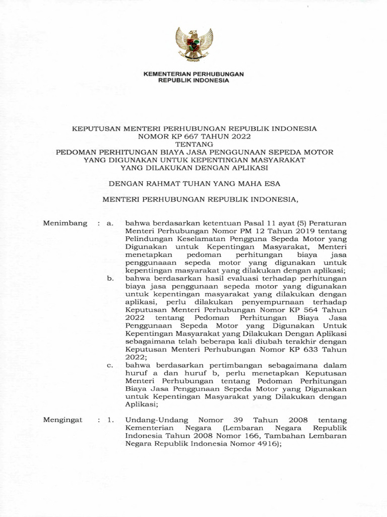 2022 Kpkemenhub 667 | PDF