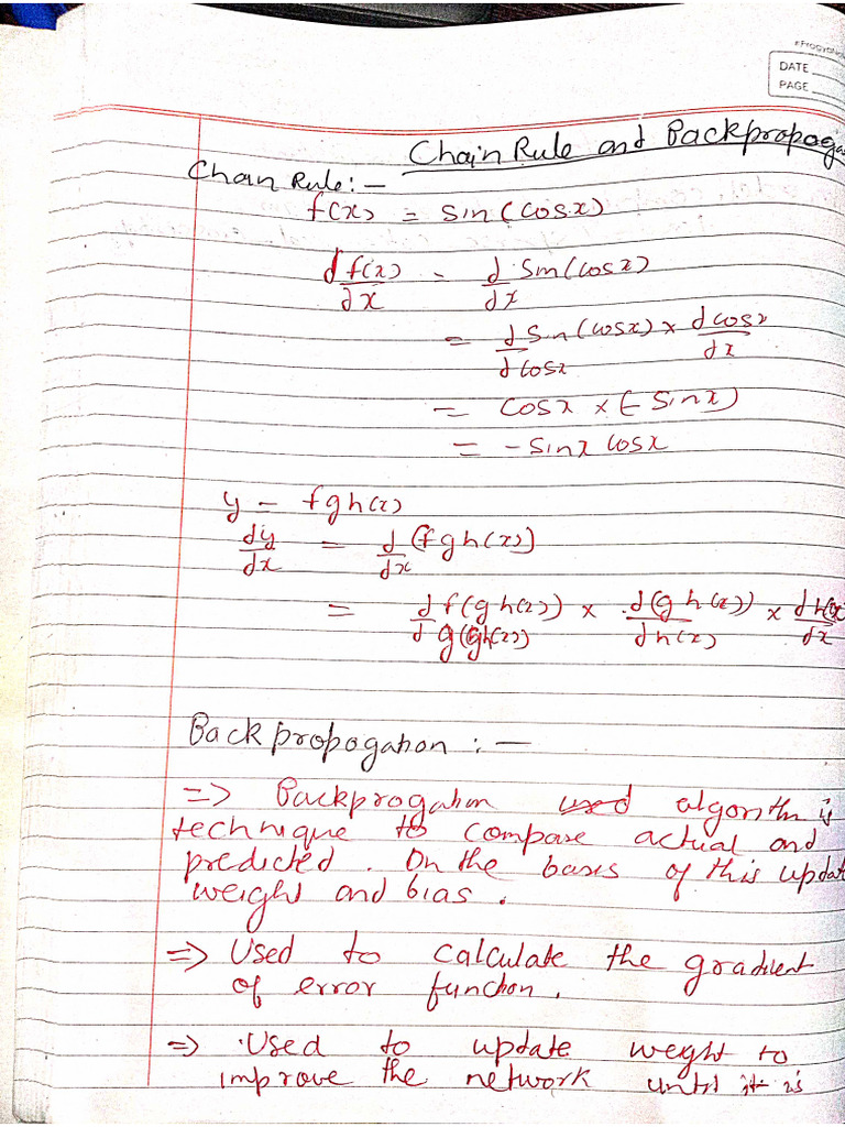 Backpropagation and Chain Rule | PDF
