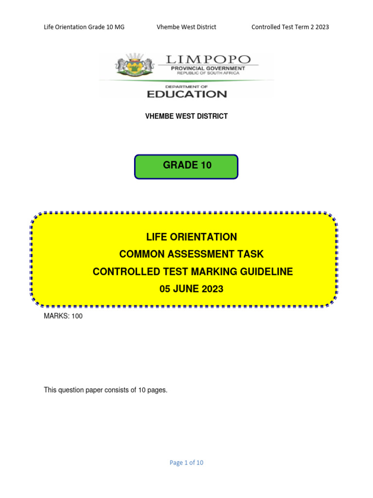 2023 LO Grade 10 Term 2 MG Final | PDF | Bullying | Self Esteem