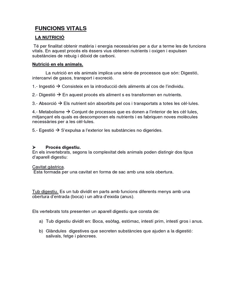 RESUM Les Funcions Vitals | PDF