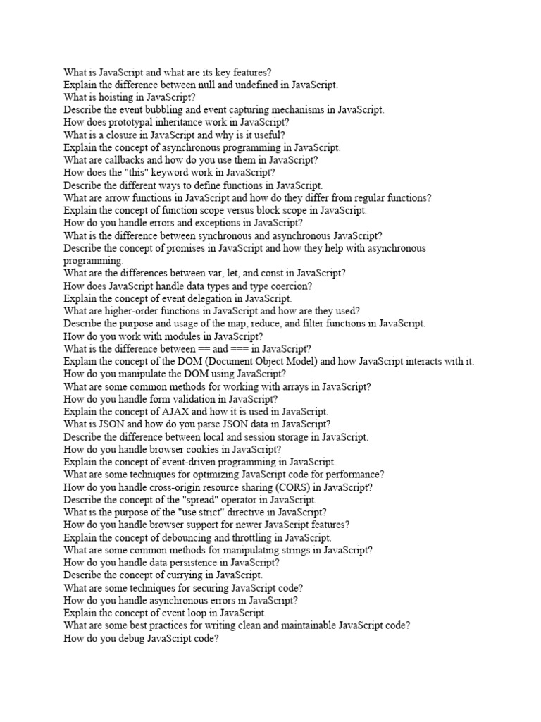 Javascript Question Pdf Java Script Document Object Model
