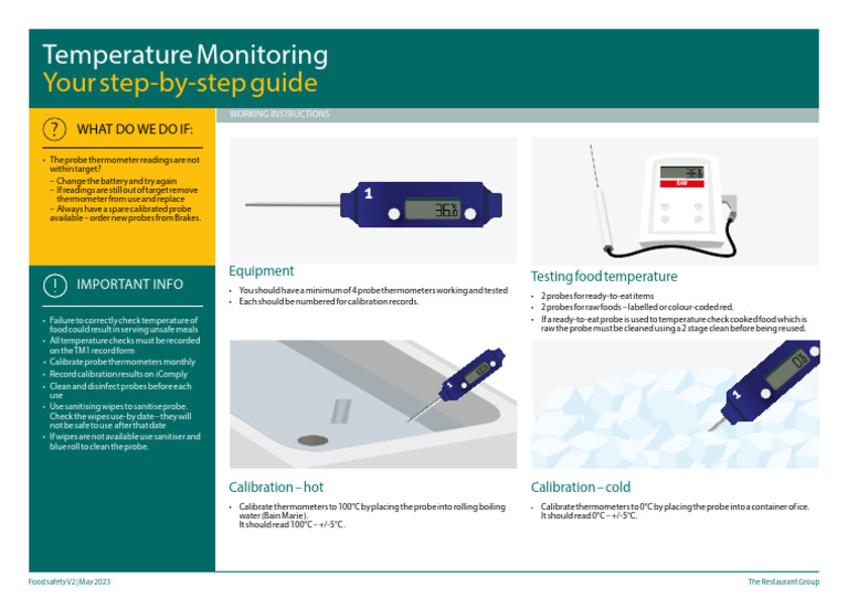 Probe Thermometer Calibration Guide | PDF | Thermometer | Food And Drink