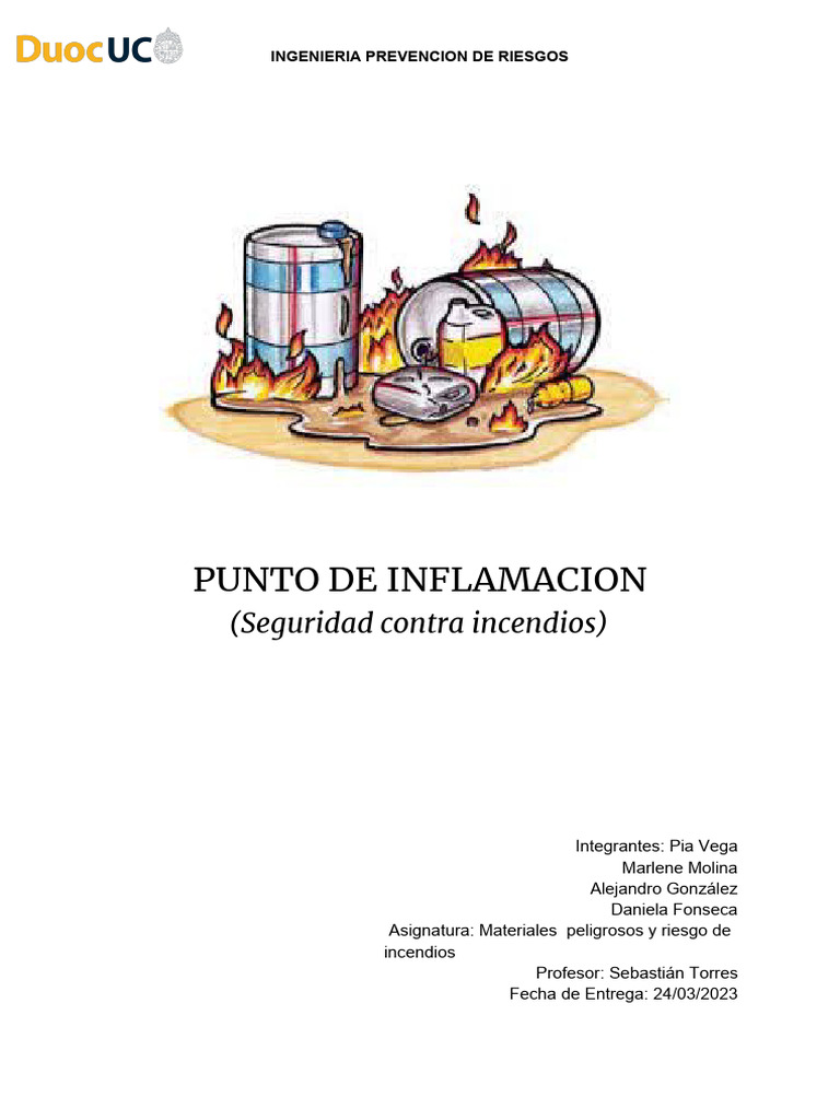 punto de inflamación | PDF | Queroseno | Incendios