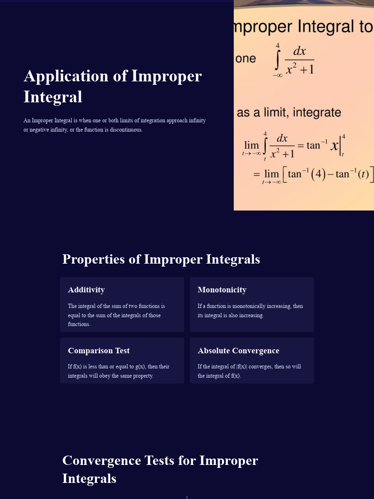 Application of Improper Integral | PDF | Integral | Limit (Mathematics)