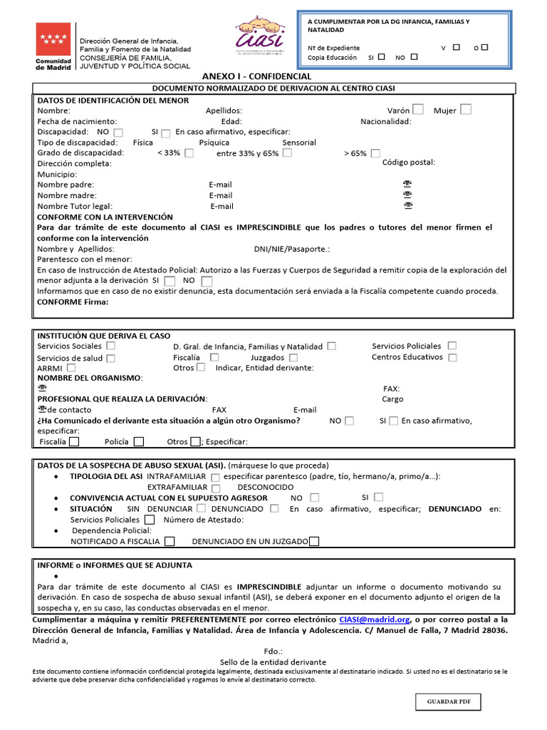 Derivacion Ciasi Autorrellenable | PDF | Justicia | Crimen y violencia