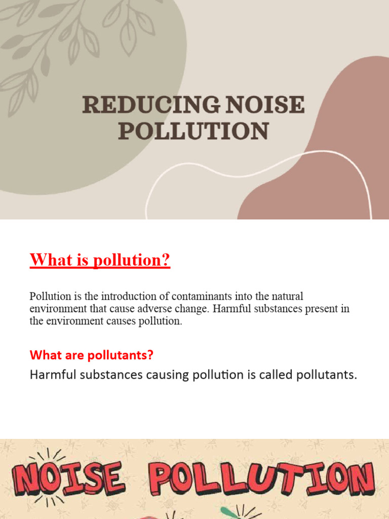 Reducing Noise Pollution | PDF