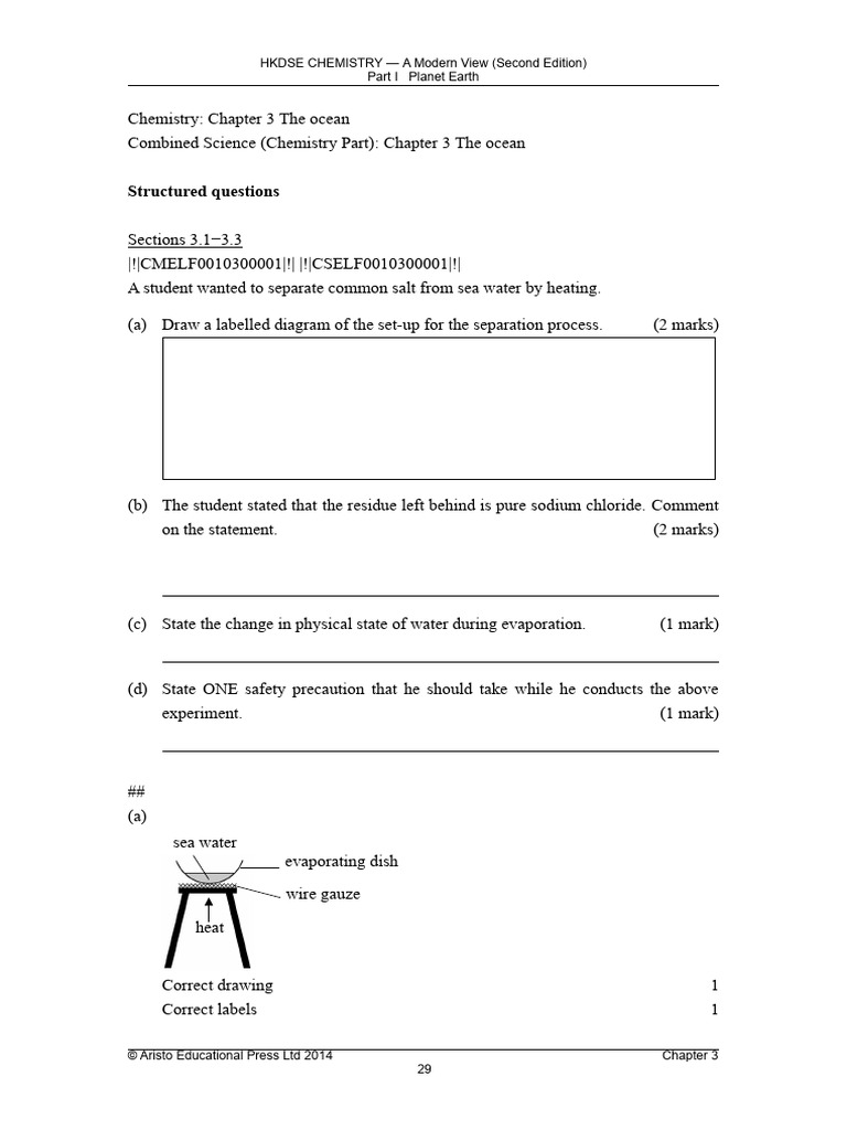 Chapter 3 Structured Questions | PDF | Water | Precipitation (Chemistry)