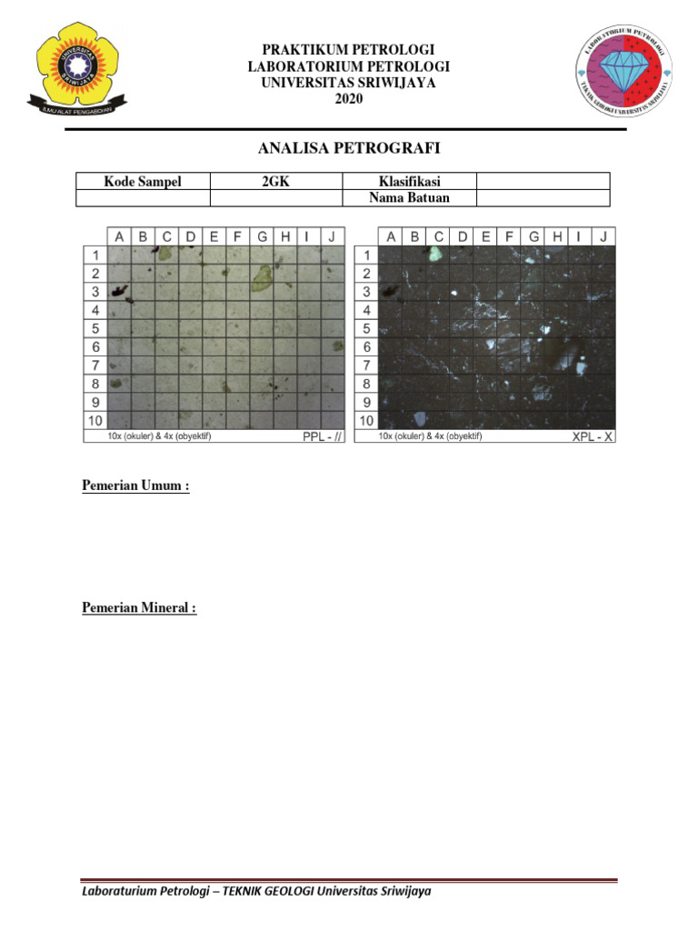 Lembar Deskripsi Petrografi Piroklastik | PDF