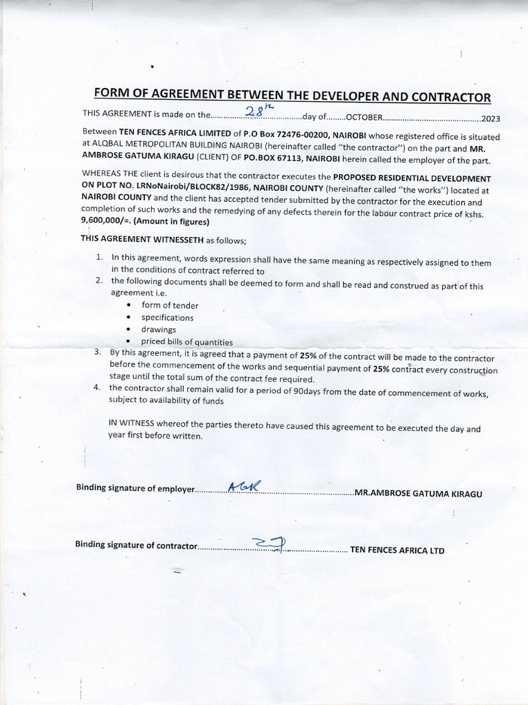 Form of Agreement | PDF