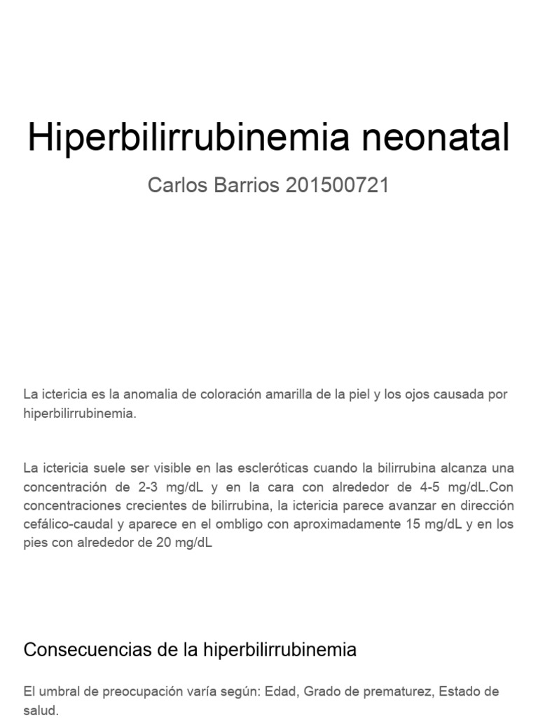 Hiperbilirrubinemia | PDF | Especialidades Medicas | Medicina CLINICA