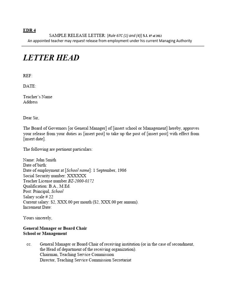 Teacher Employment Release Notice | PDF | Career & Growth | Business