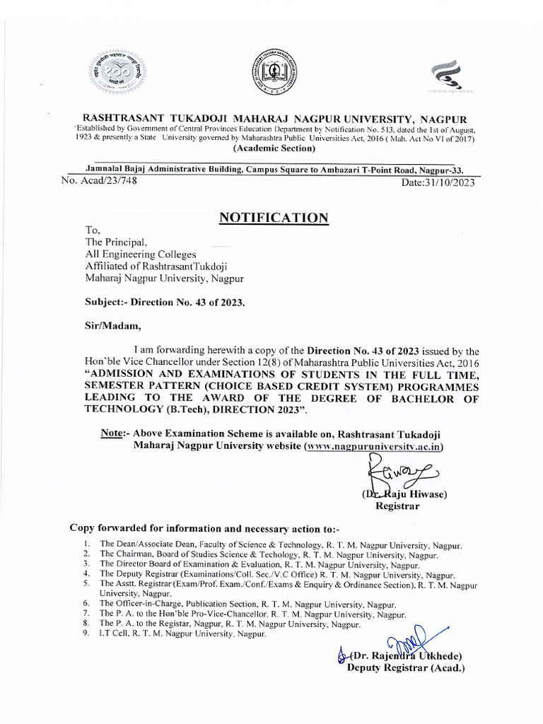 Notification Direction 43 of 2023 | PDF