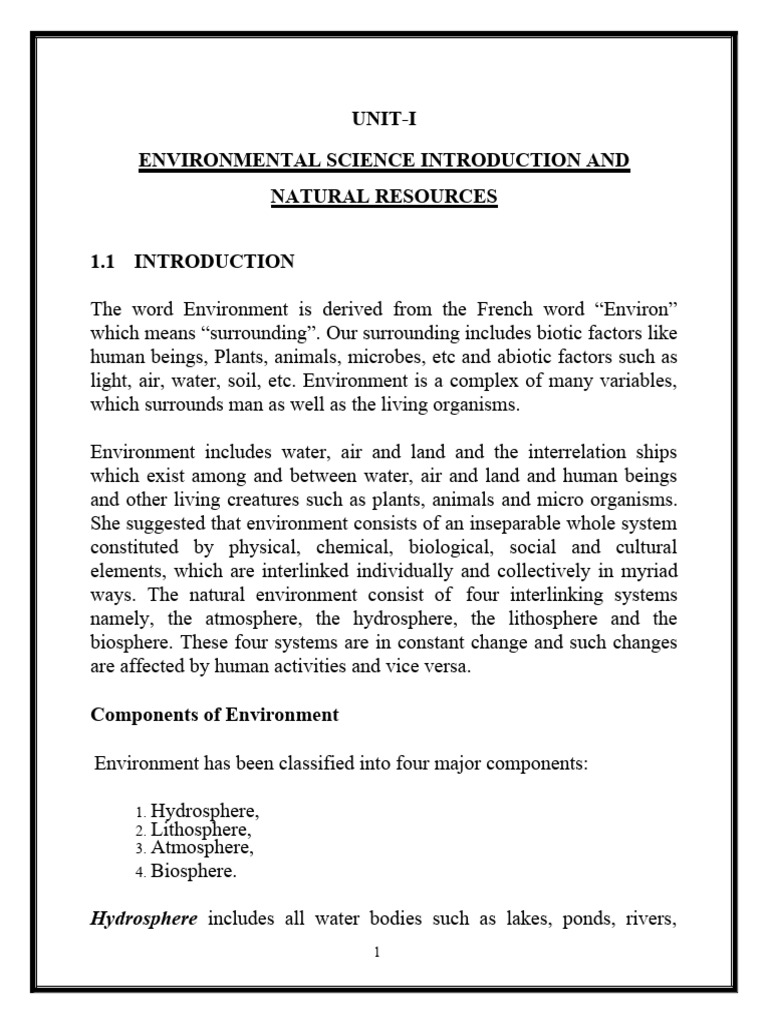 Environmental Science 1 | PDF | Mining | Natural Environment