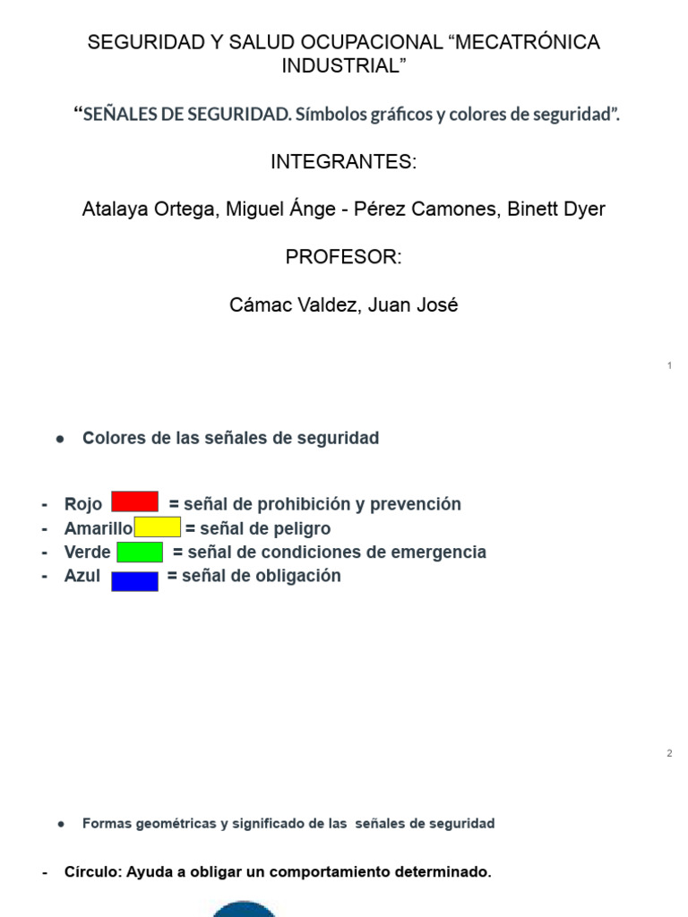 Actividad 7 - SEÑALES DE SEGURIDAD. Símbolos gráficos y colores de ...