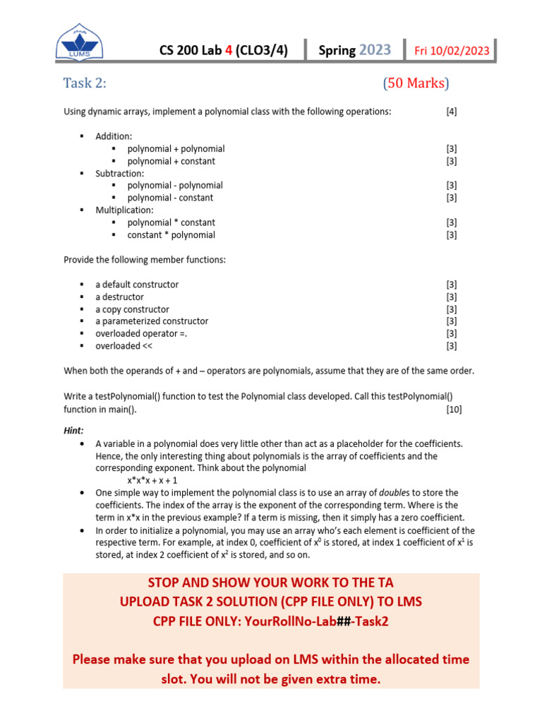 Lab 4 Task2 Pdf Constructor Object Oriented Programming Programming