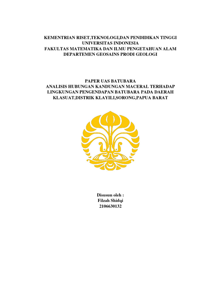Analisis Maceral Batubara Klasuat | PDF | Sains & Matematika