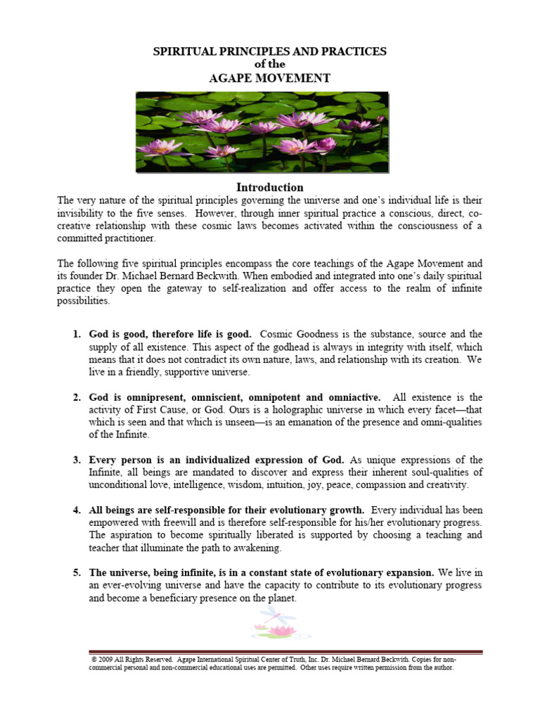 Soul Center OC Agape Spiritual Principles & Practices | PDF ...
