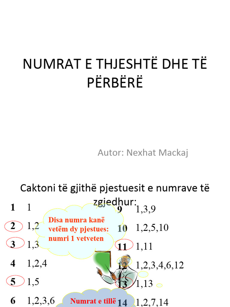 Numrat e Thjeshte Dhe Te Perbere | PDF