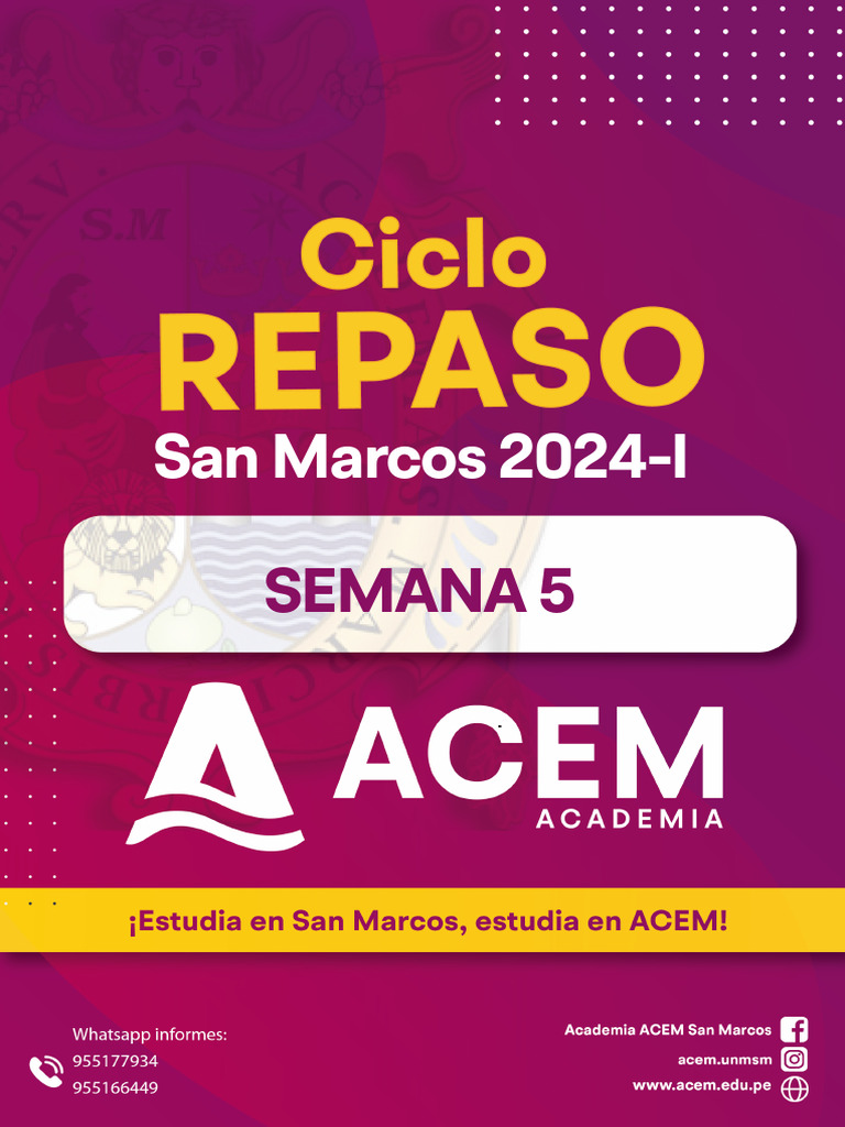 Semana 5 Repaso Acem SM 2024-I | PDF | Asunto (gramática) | Galaxia