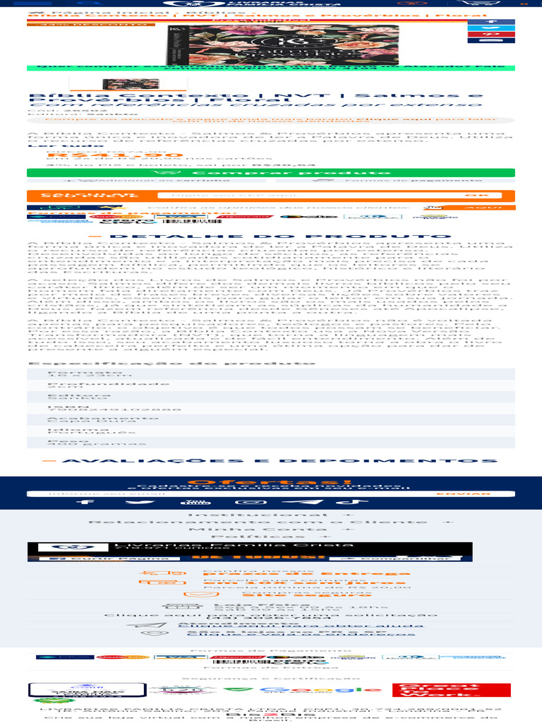 Bíblia Contexto NVT Salmos e Provérbios Flo | PDF | Bíblia | Livro dos Provérbios