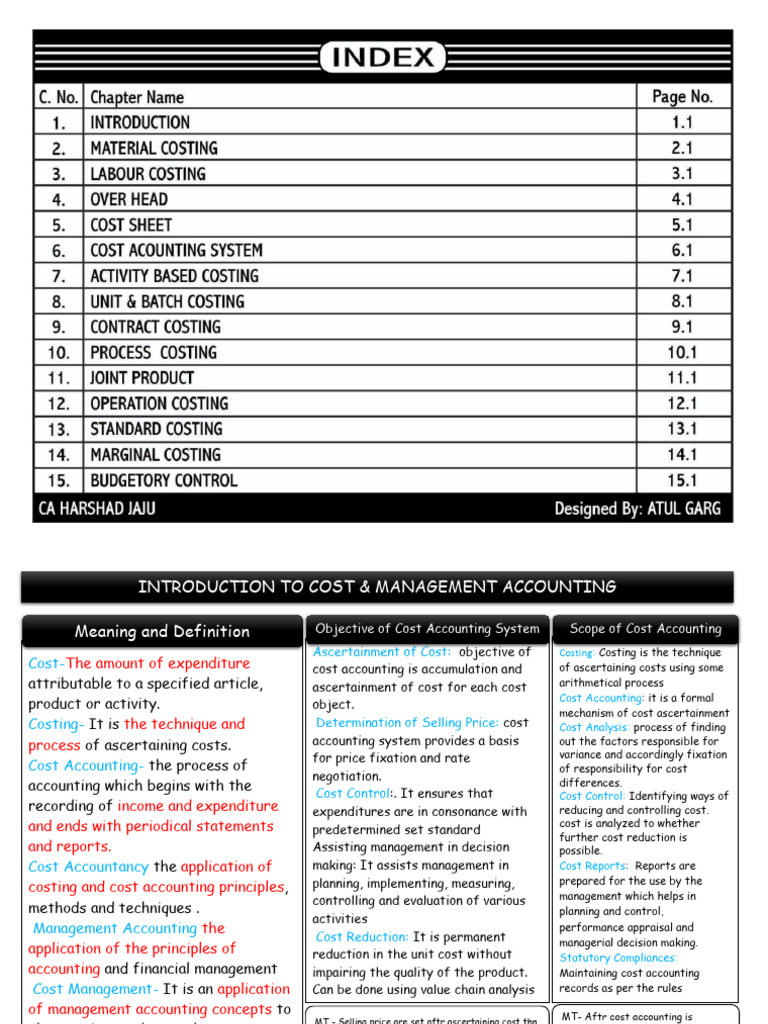 Costing Chartbook | PDF | Cost Accounting | Cost