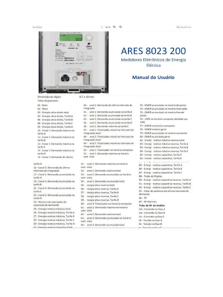 Ares 8023 200 Manual Do Usuario Parte Hega Campos | PDF