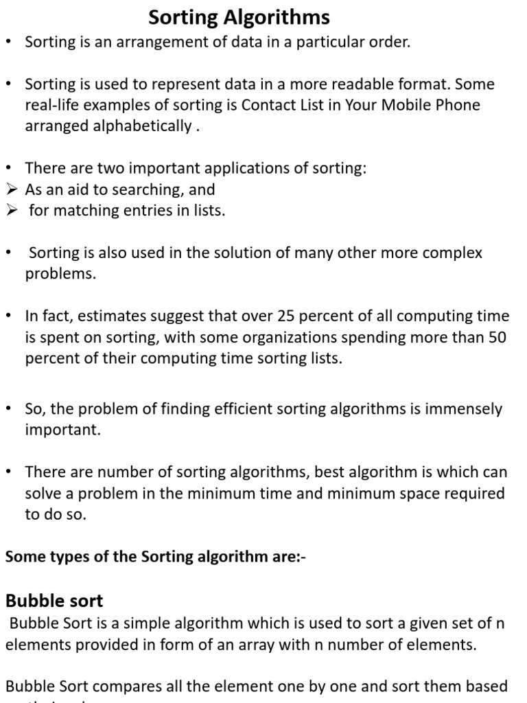 Sorting Techniques | PDF | Software Engineering | Computer Science