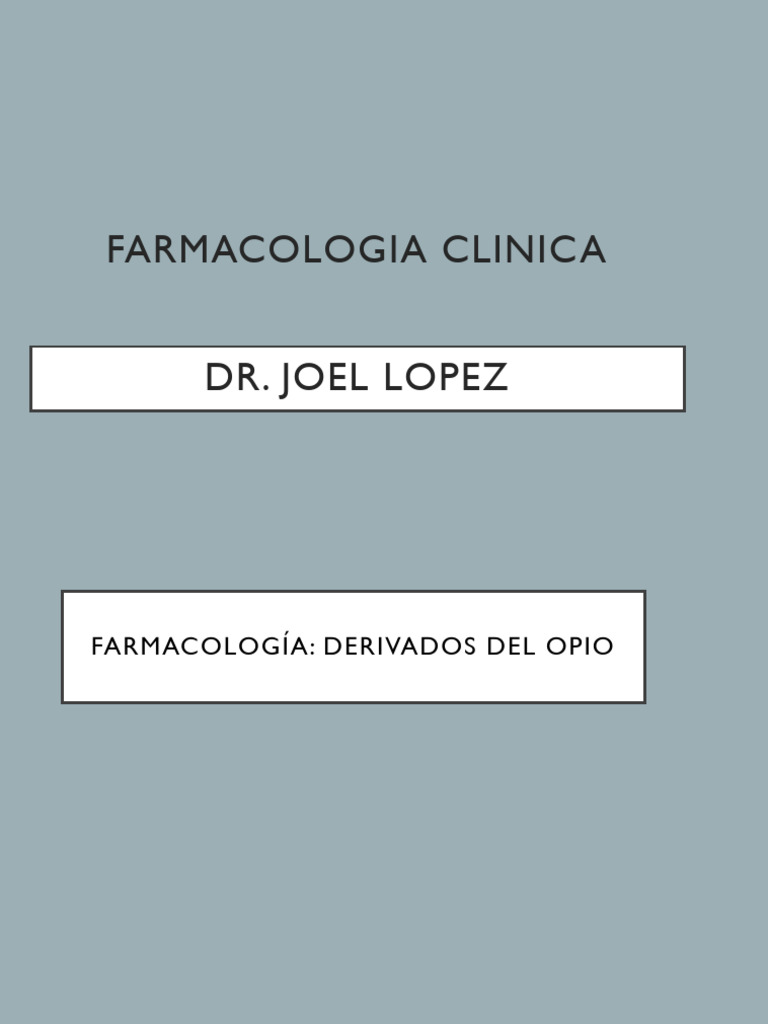 Farmaco - Opioides | PDF | Opioide | Analgésico