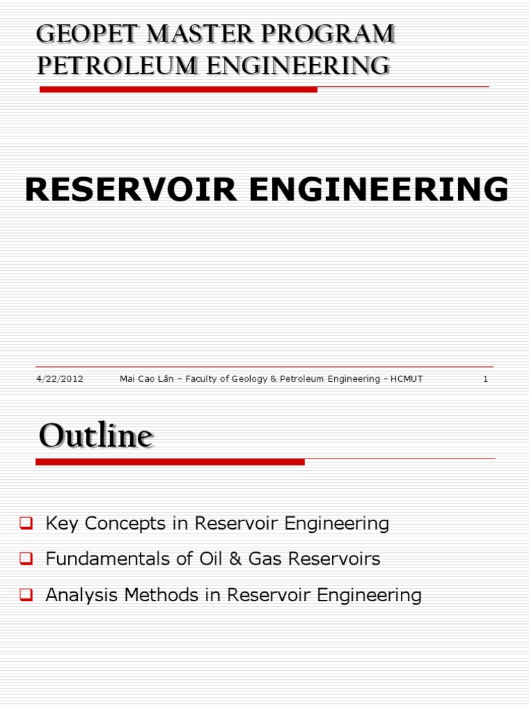 Reservoir Engineering Concepts | PDF | Petroleum Reservoir ...