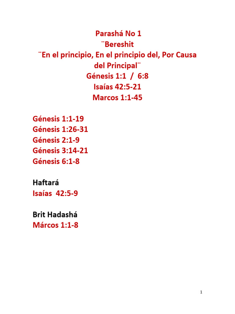 Parashot No 1 Breshit 2017 | PDF | Libro del Génesis | Adán y Eva