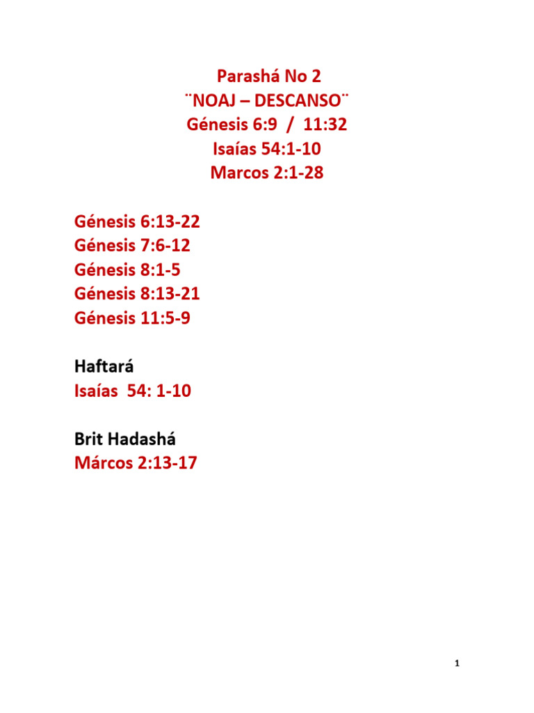 Parashot No 2 Noaj 2018 | PDF | Noé | Jonás
