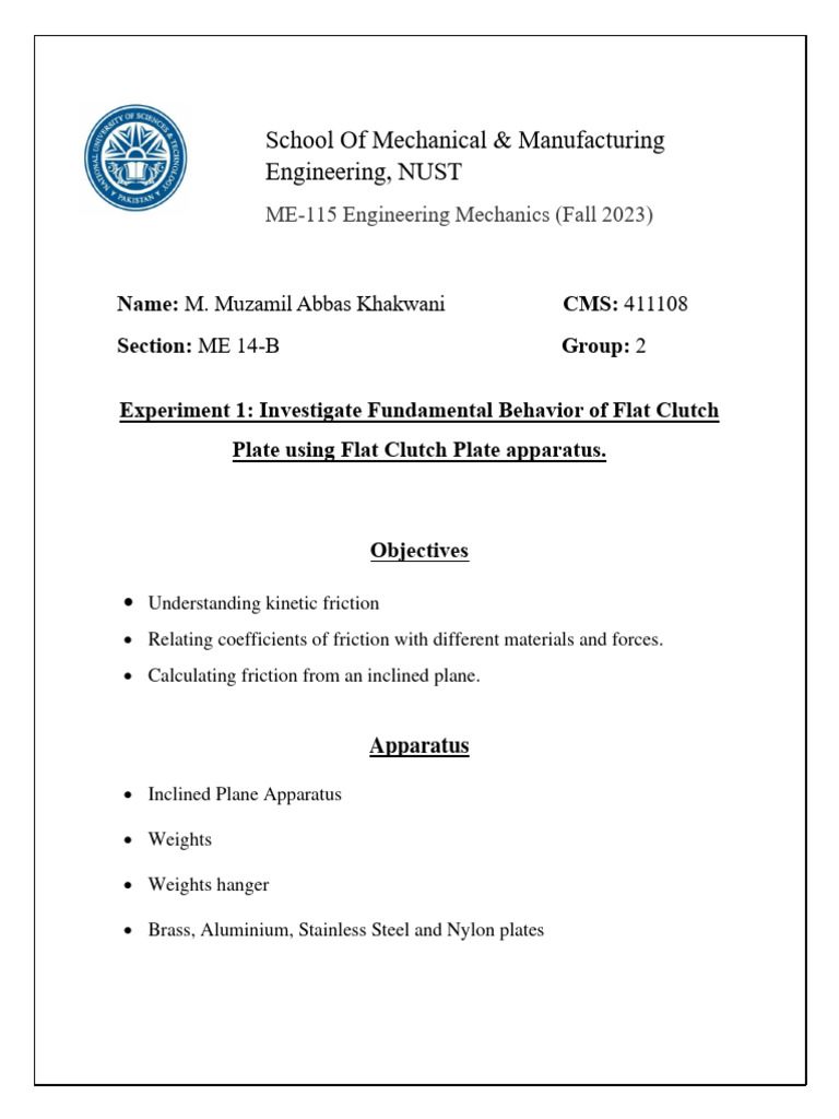 Mechanics Report 7 MAK | PDF | Friction | Force