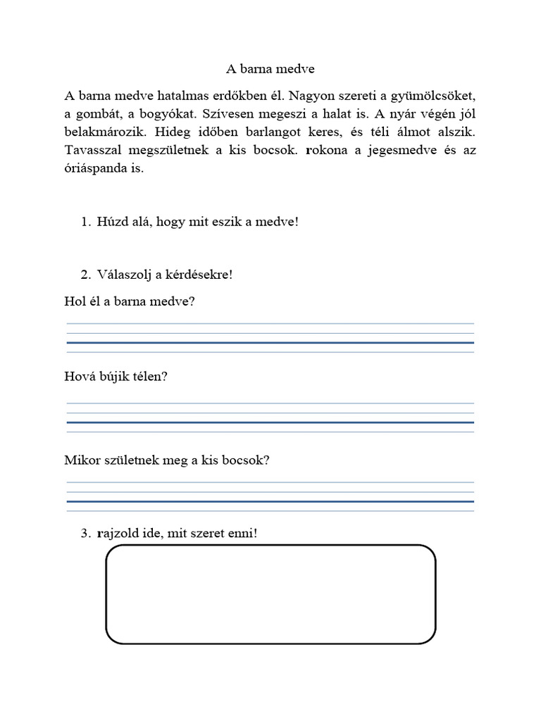 A Barna Medve Néma Értő | PDF